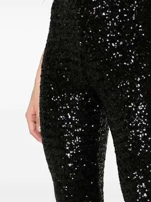 Oseree Sequin-embellished Trousers - Black