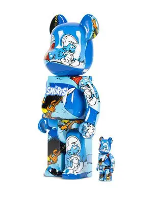 MEDICOM TOY X The Smurfs Be@rbrick 100% And 400% Figure Set - Blue
