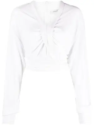 Christopher Esber Carved Crossover Cropped Blouse