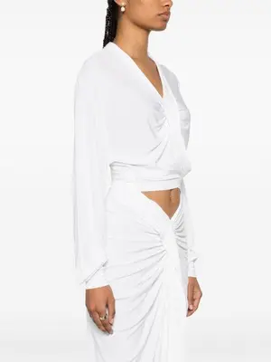 Christopher Esber Carved Crossover Cropped Blouse