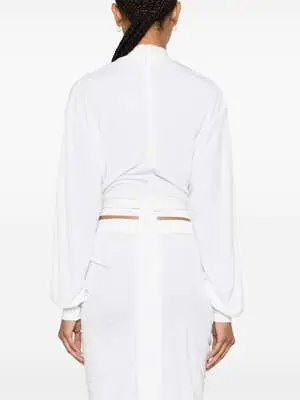 Christopher Esber Carved Crossover Cropped Blouse