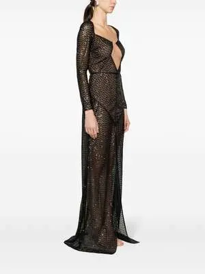 Elisabetta Franchi Square-neck Sequinned Maxi Dress