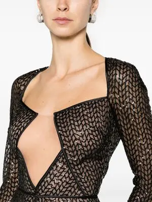 Elisabetta Franchi Square-neck Sequinned Maxi Dress