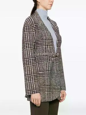 Norma Kamali Glenn Plaid Tweed Single-breasted Blazer
