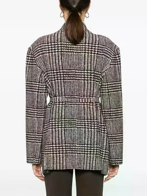 Norma Kamali Glenn Plaid Tweed Single-breasted Blazer