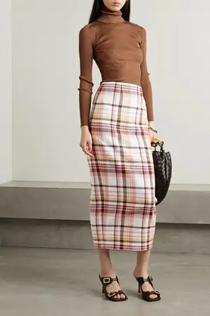 Zimmermann Matchmaker Checked Midi Skirt