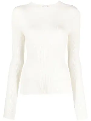LANVIN Long-sleeve Knitted Top - White