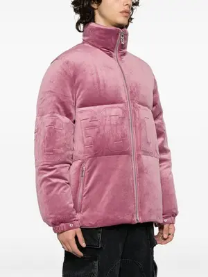 Gcds Logo-embossed Velvet Jacket