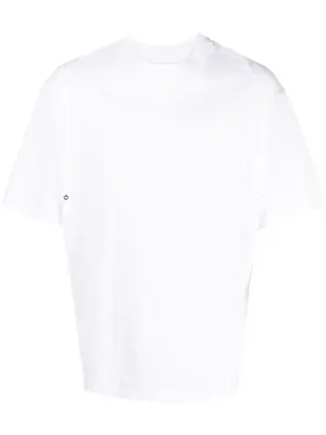 Neil Barrett Logo-appliqué Eyelet-detail T-shirt - White