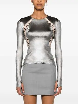 MARINE SERRE Crescent Moon Panelled Top