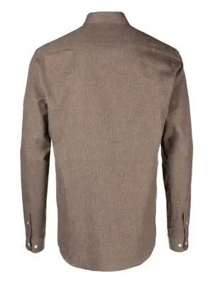 Sunspel Flannel Cotton Shirt - Brown