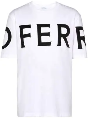 FERRAGAMO Logo-print Cotton T-shirt - White