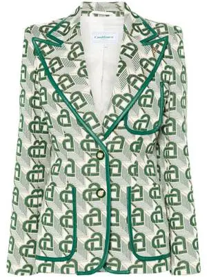Casablanca Heart-jacquard Blazer - Green
