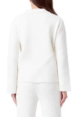 Endless Rose Textured Fuzzy Collared Sweater