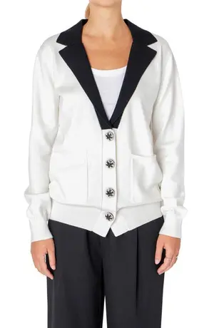 Endless Rose Jewel Button Blazer Cardigan