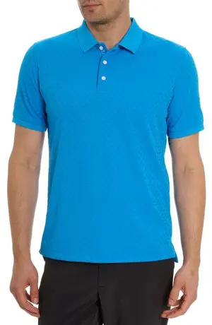 Robert Graham Elias Basket Weave Polo Blue