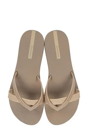 Ipanema Kirei Silk Flip Flop - Beige/ Metallic Beige