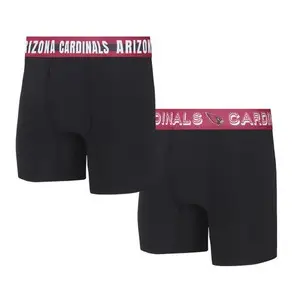 CONCEPTS SPORT Arizona Cardinals Gauge Knit Boxer Brief Two-pack - Black