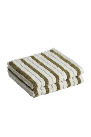 BAINA Hand Towel Set In Green - Caper & Chalk