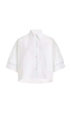 TWP Next Ex Cropped Cotton Shirt - White