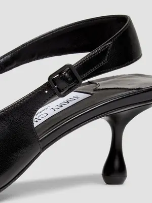 JIMMY CHOO Amel 50mm Leather Slingback Pumps - Black