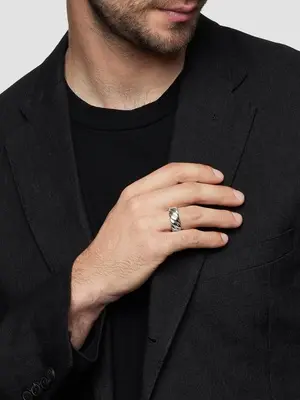 David Yurman Sculpted Cable Contour Band Ring In Sterling 9mm