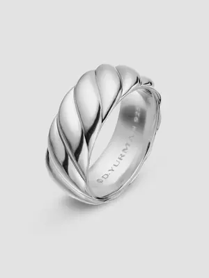 David Yurman Sculpted Cable Contour Band Ring In Sterling 9mm