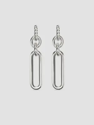 David Yurman Lexington Double Link Drop Earrings In Sterling