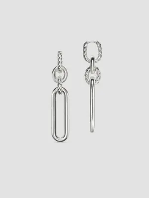 David Yurman Lexington Double Link Drop Earrings In Sterling