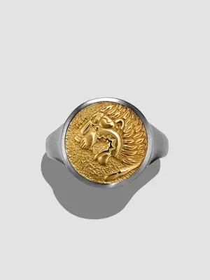 David Yurman Petrvs Lion Pinky Ring In Sterling