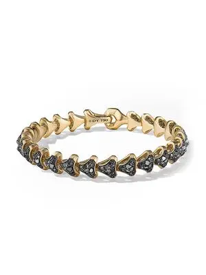 David Yurman Armory Link Bracelet In 18k Yellow Gold - Black Diamond