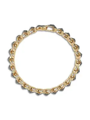 David Yurman Armory Link Bracelet In 18k Yellow Gold - Black Diamond