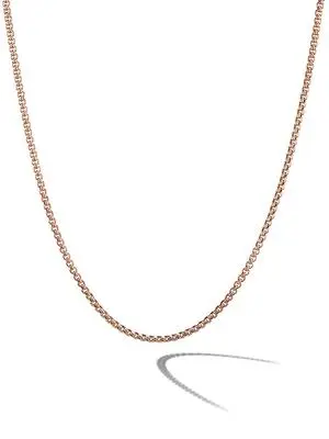 David Yurman Box Chain Necklace In 18k Rose 1.7mm
