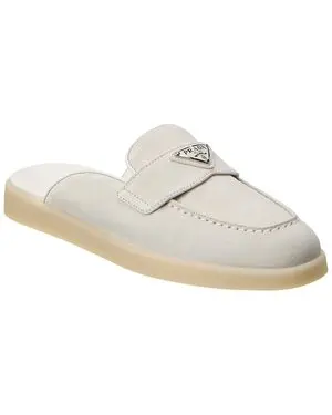 Prada Prada Suede Sabot Loafer - Grey