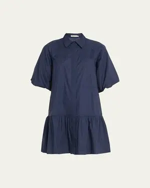 Simkhai Crissy Cotton Poplin Mini Shirtdress - Midnight