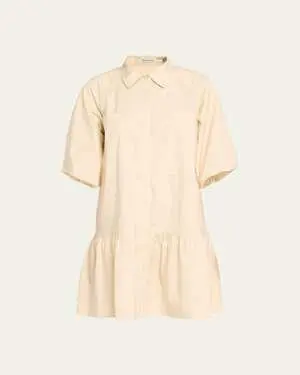 Simkhai Crissy Cotton Poplin Mini Shirtdress - Sand