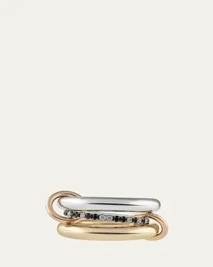SPINELLI KILCOLLIN Libra 18k Gold And Silver 3-link Ring With Diamonds