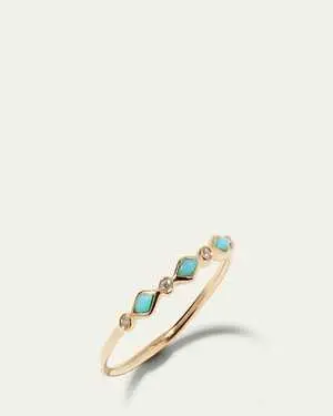 SYDNEY EVAN Turquoise And Diamond Ring