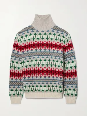 Loro Piana Holiday Noel Cashmere-jacquard Sweater - Multi