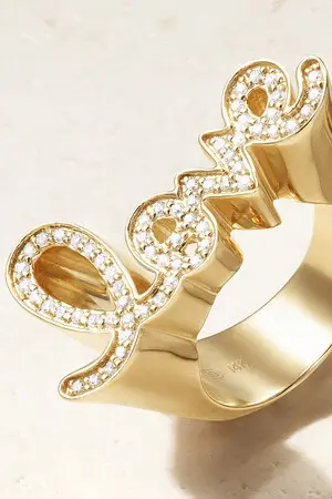 SYDNEY EVAN Love Script Diamond Ring - Gold