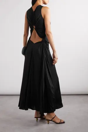Bottega Veneta Cutout Embellished Gathered Maxi Dress