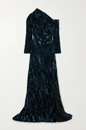 16Arlington Alder Crushed-velvet Gown - Blue