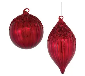 MELROSE Sequined Glass Ornament - One-color