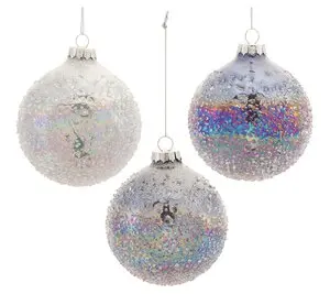 MELROSE Glass Irredescent Ball Ornament - One-color