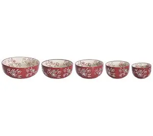 TEMP-TATIONS Set Of 5 Nesting Dip Bowls - One-color