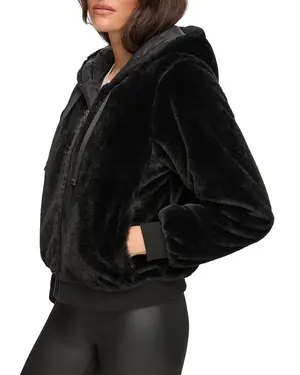 Marc New York Faux Fur Zip Up Hoodie