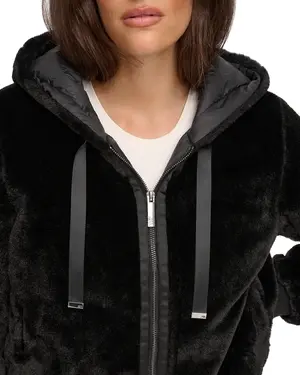Marc New York Faux Fur Zip Up Hoodie