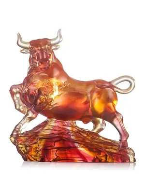 LIULI Easterly Winds Crystal Ox Figure - Multi