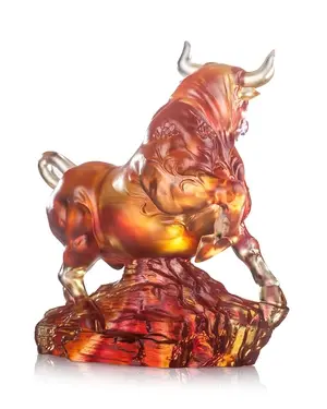 LIULI Easterly Winds Crystal Ox Figure