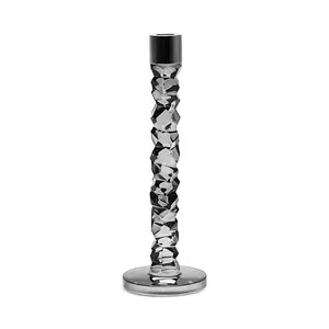 ORREFORS Carat Candlestick Holder, Large - Graphite